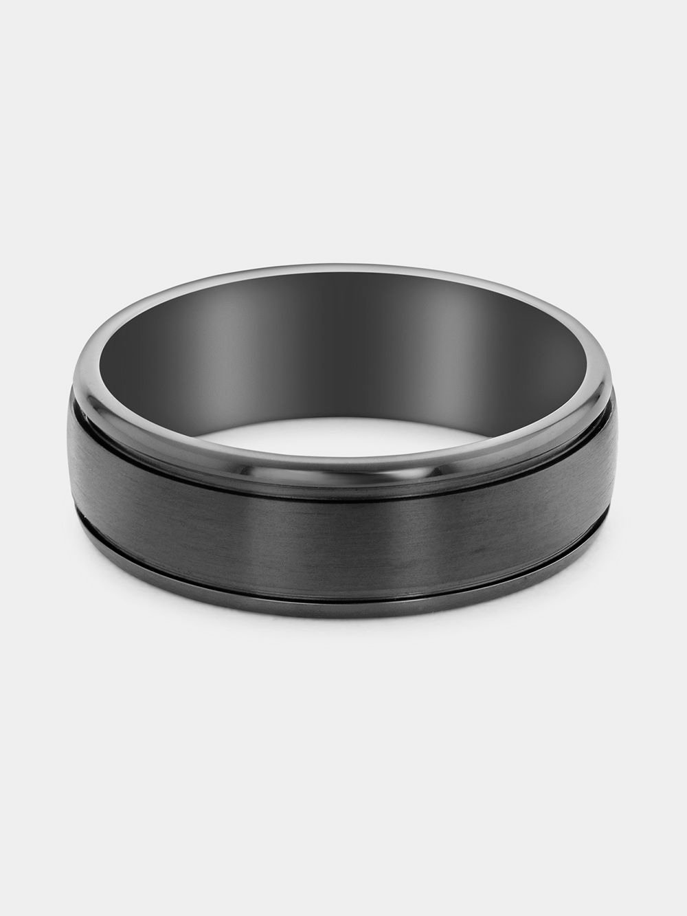 Zirconium Men's Matt Centre Ring | Bash