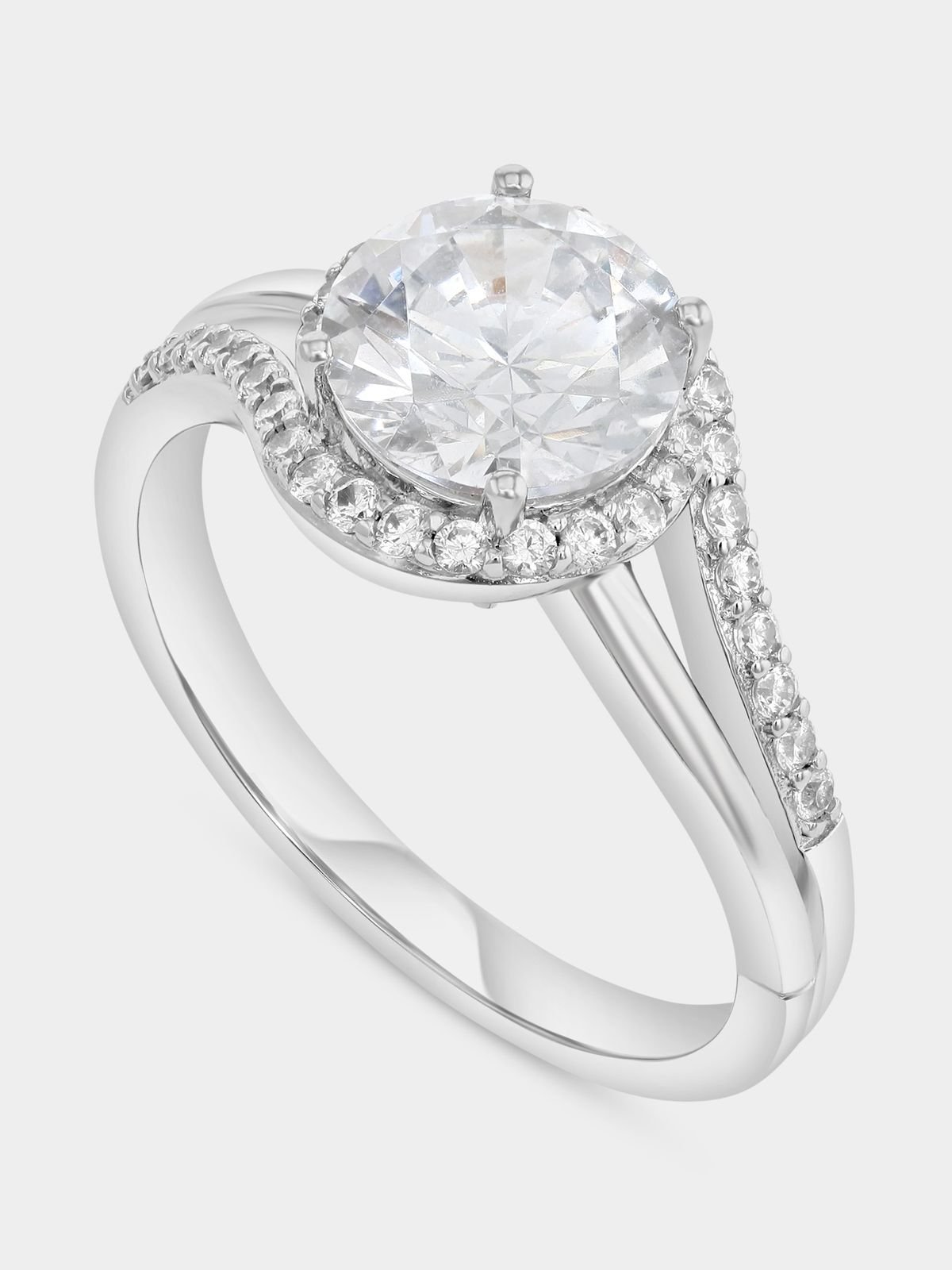 Cheté Sterling Silver Cubic Zirconia Round Embrace Ring | Bash