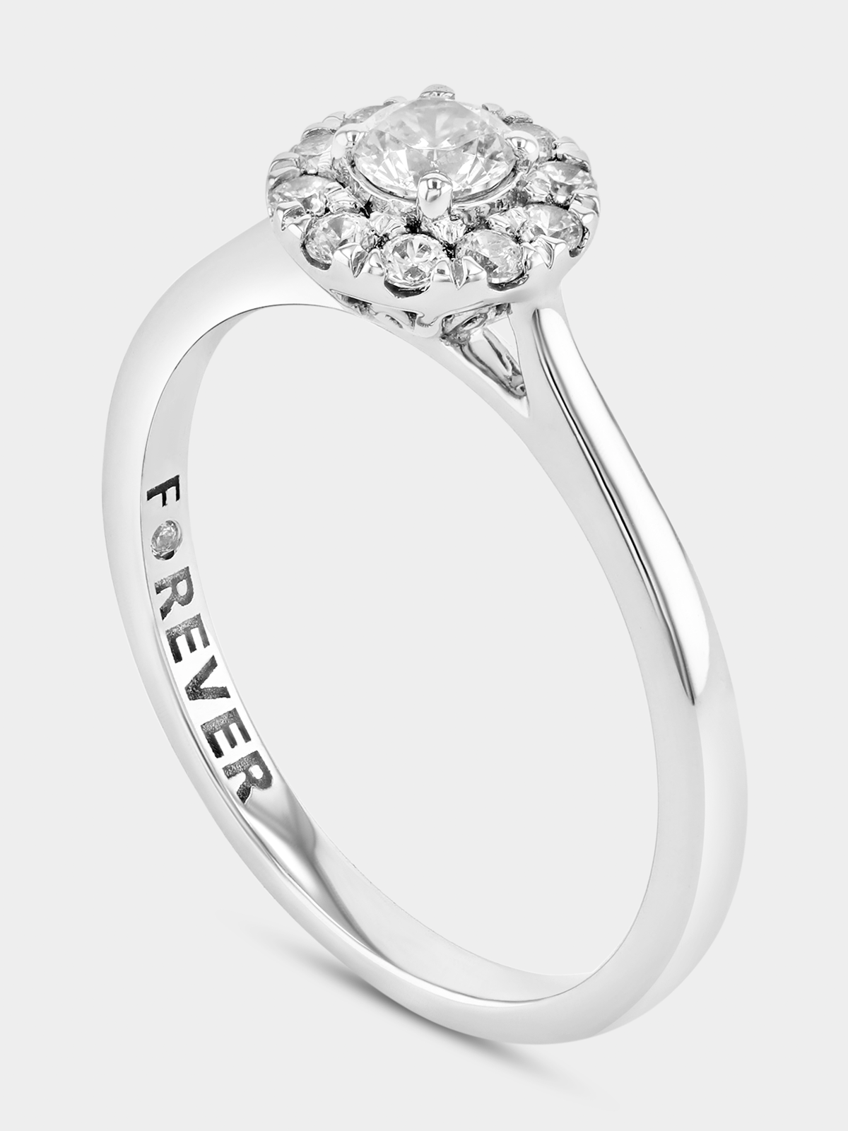 Sterling Silver 0.55ct Lab Grown Diamond Round Halo Ring | Bash