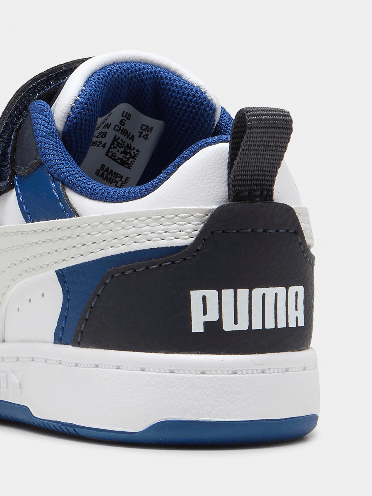 Puma Junior Infant Rebound Low White/Navy/Blue Sneakers | Bash