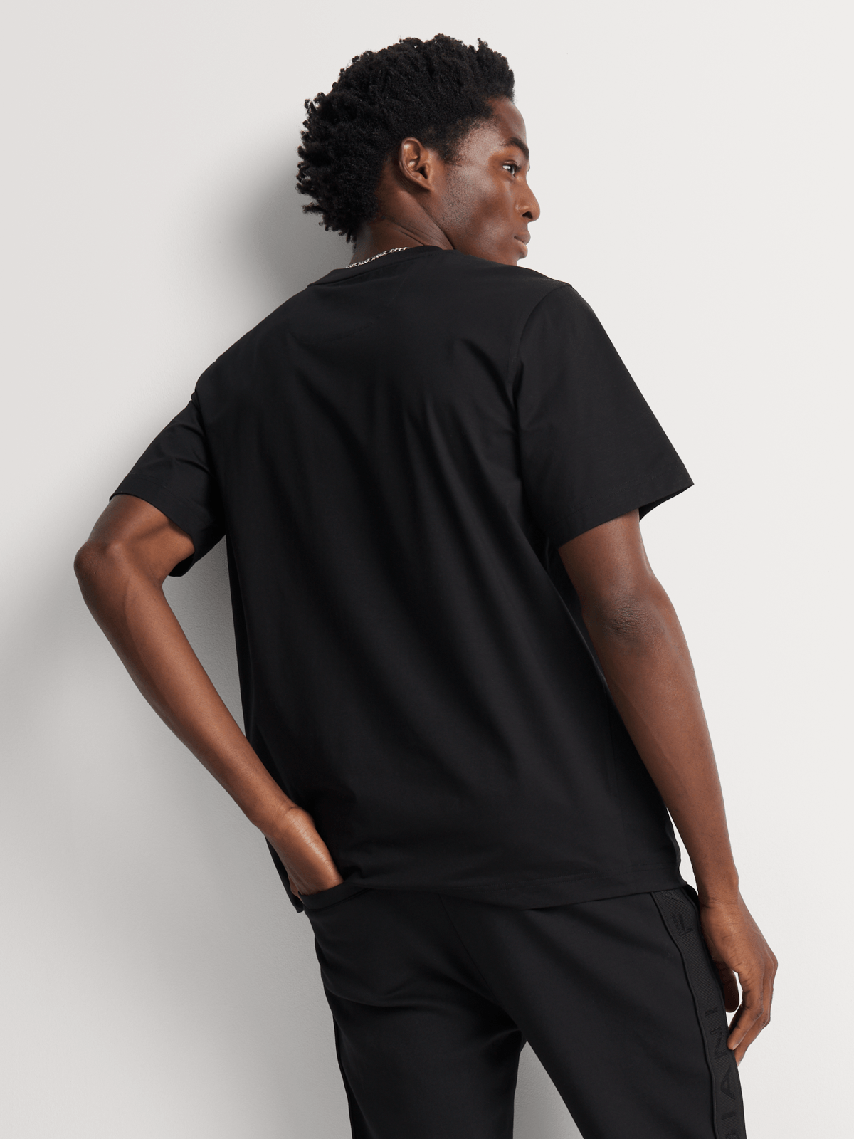 Fabiani Men's Black Flocking Logo T-Shirt | Bash