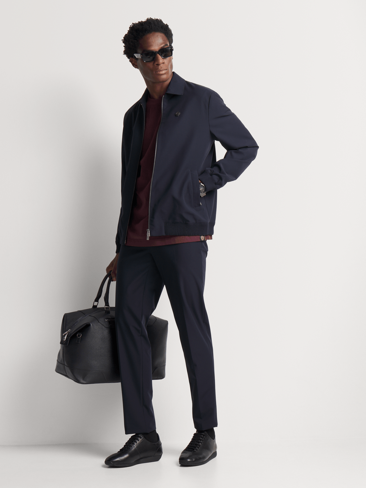 Fabiani Men's Navy Harrington Jacket | Bash