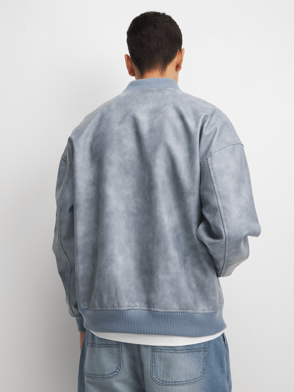 The FIX Men's Blue Wash Bomber Jacket | Bash