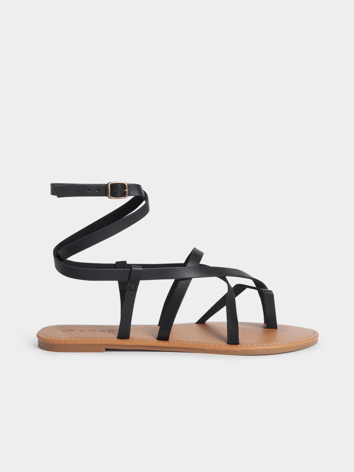 Exact Women's Black Wrap Around Strappy Sandals | Bash