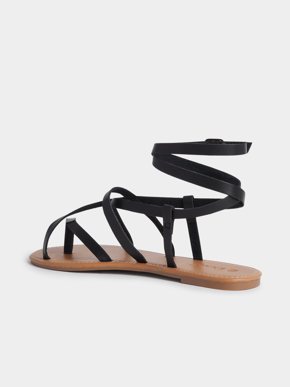 Exact Women's Black Wrap Around Strappy Sandals | Bash