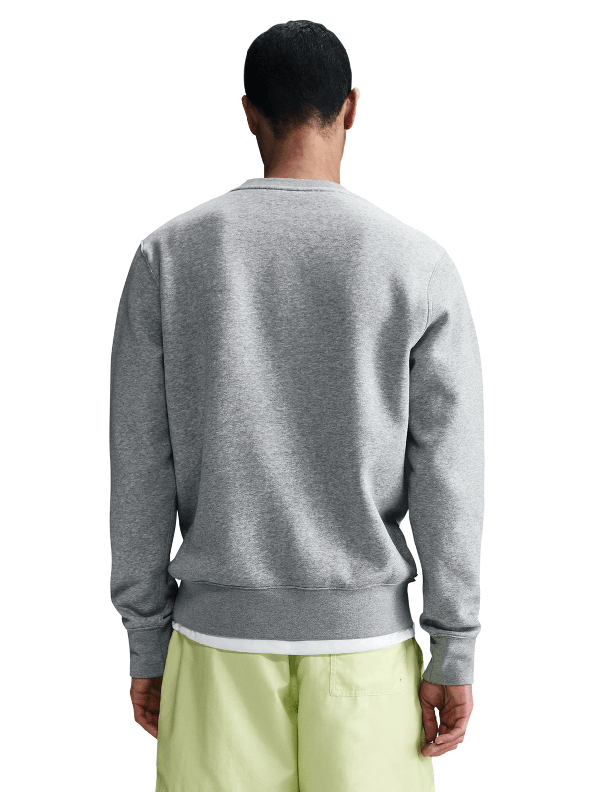 Nike Mens Club Grey Heather/White Sweat Top | Bash
