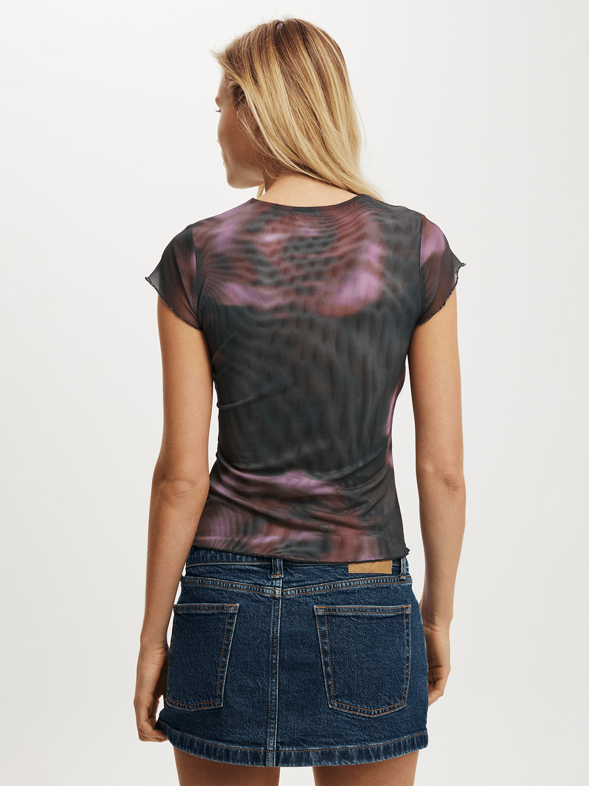 Women's Cotton On Multi Ashley Mesh Short Sleeve Top | Bash