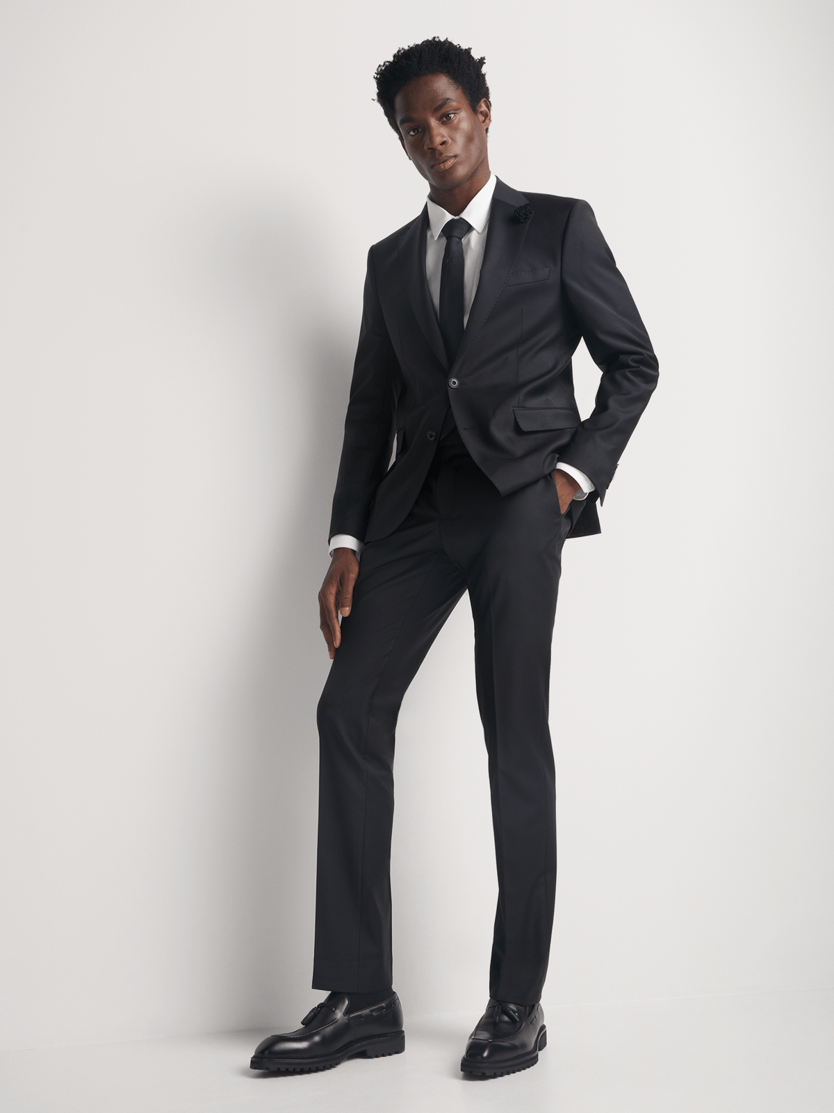 Fabiani Men's Black Premium Wool Suit Jacket | Bash