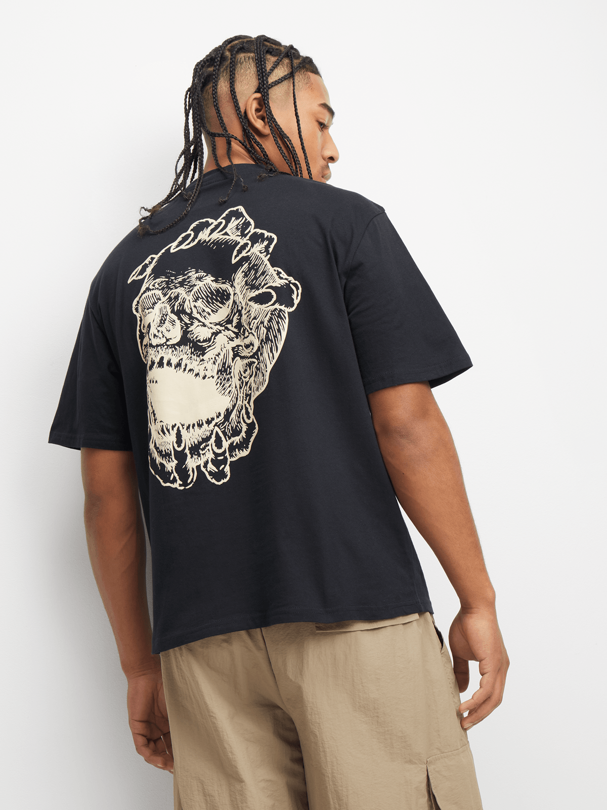 The FIX Men's Black Skull Graphic Top | Bash