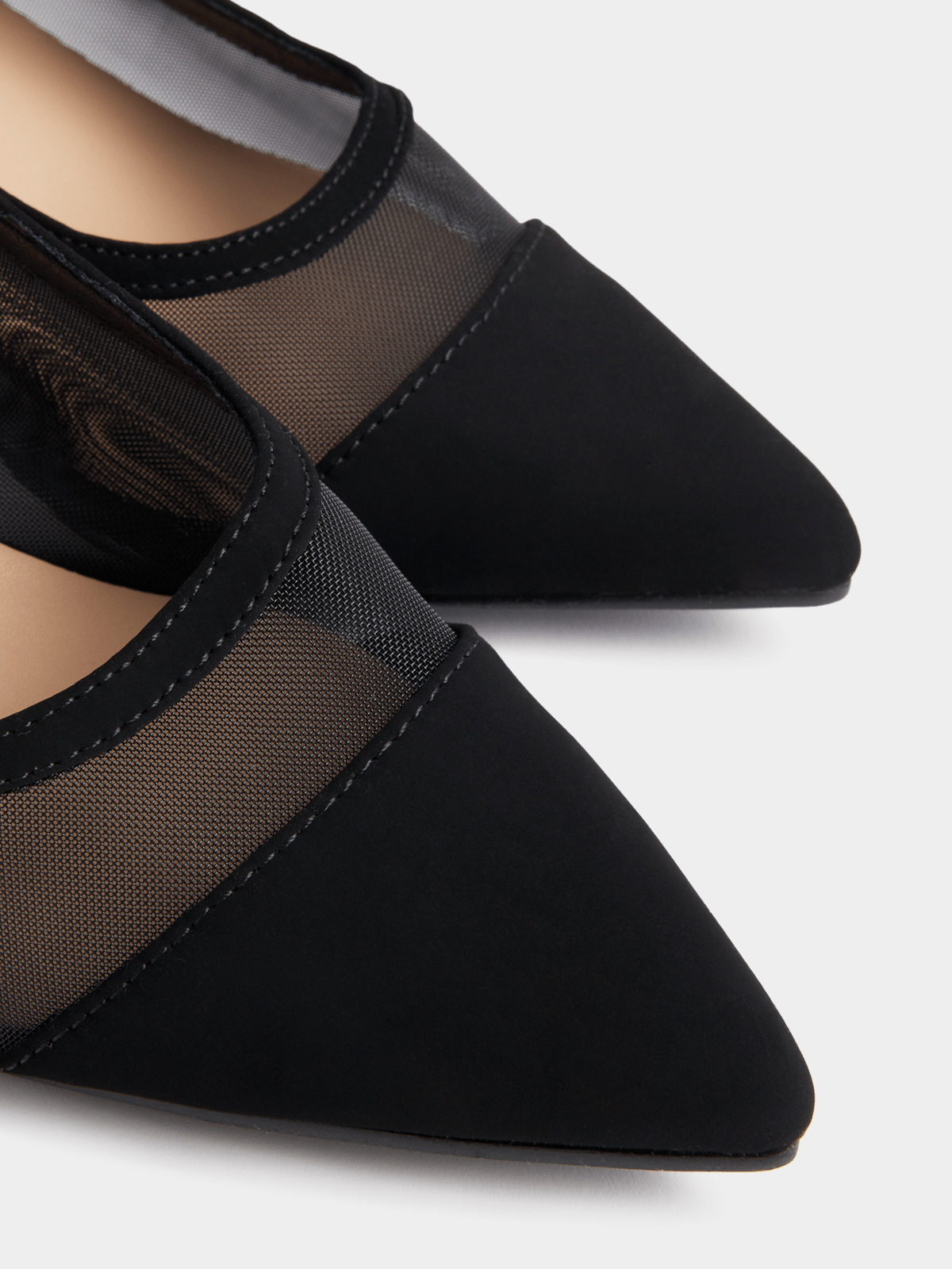 Exact Women's Black Mesh Slingback Heels | Bash