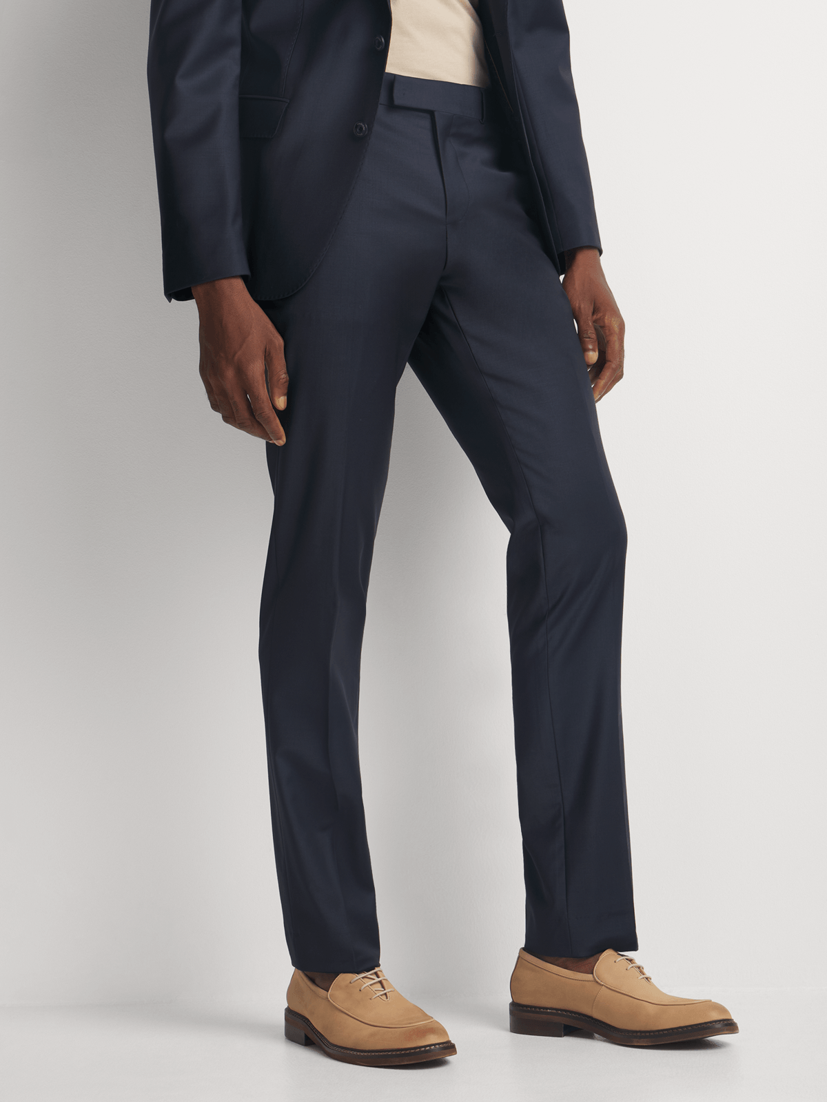 Fabiani Men's Navy Premium Wool Suit Trousers | Bash