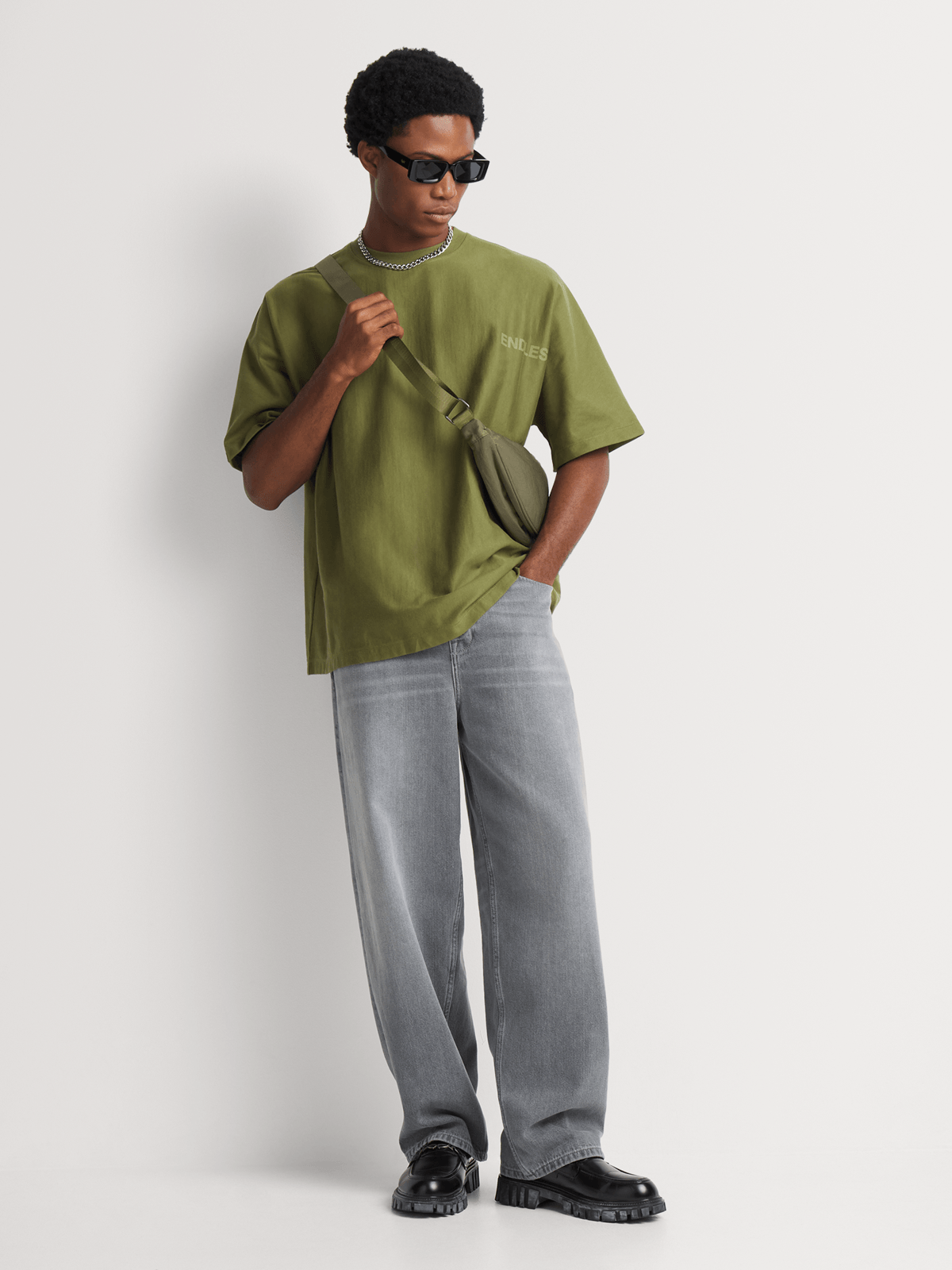 Markham Men's Boxy Green Graphic T-Shirt | Bash