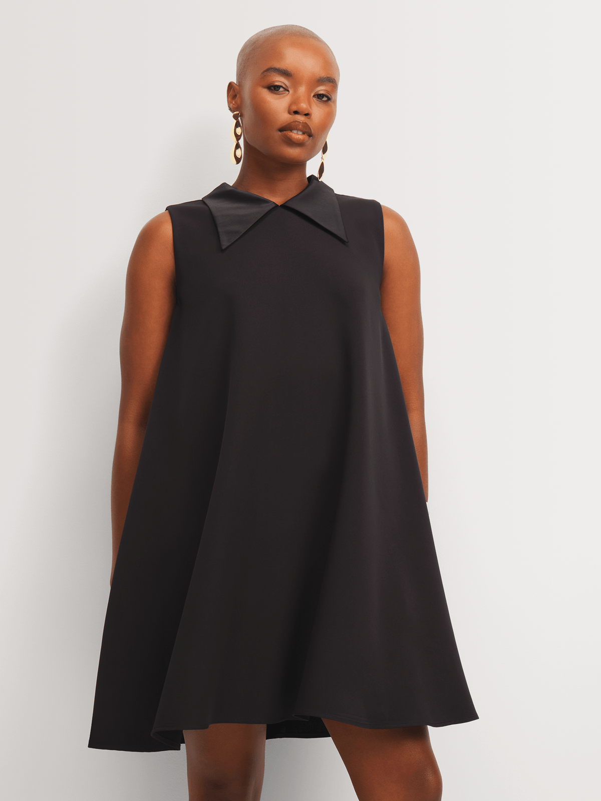 Women's Regardless Couture Black Flair Collared Dress | Bash