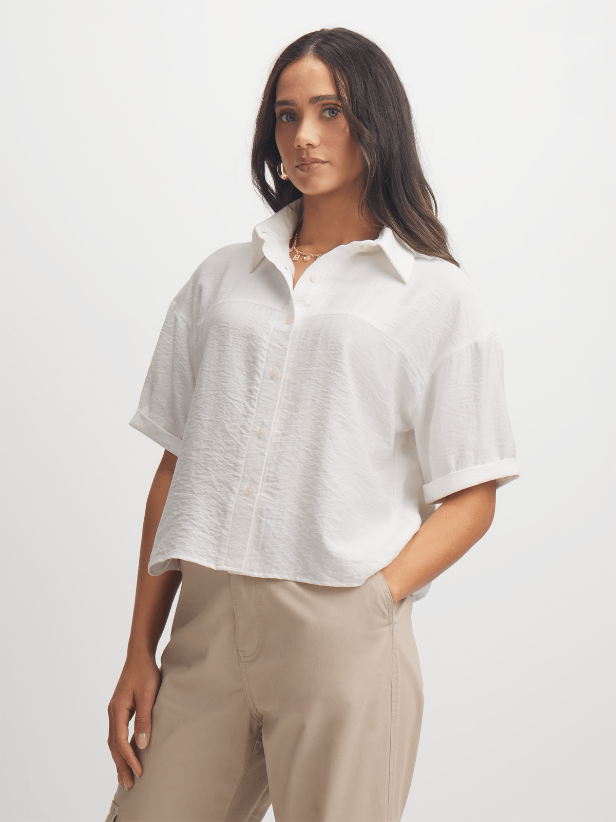 Exact Women's White Boxy Shirt | Bash