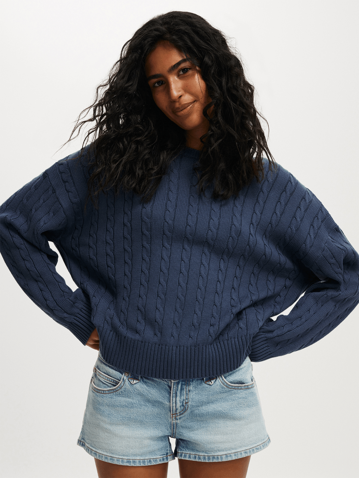 Women's Cotton On Blue Cotton Crew Neck Pullover | Bash