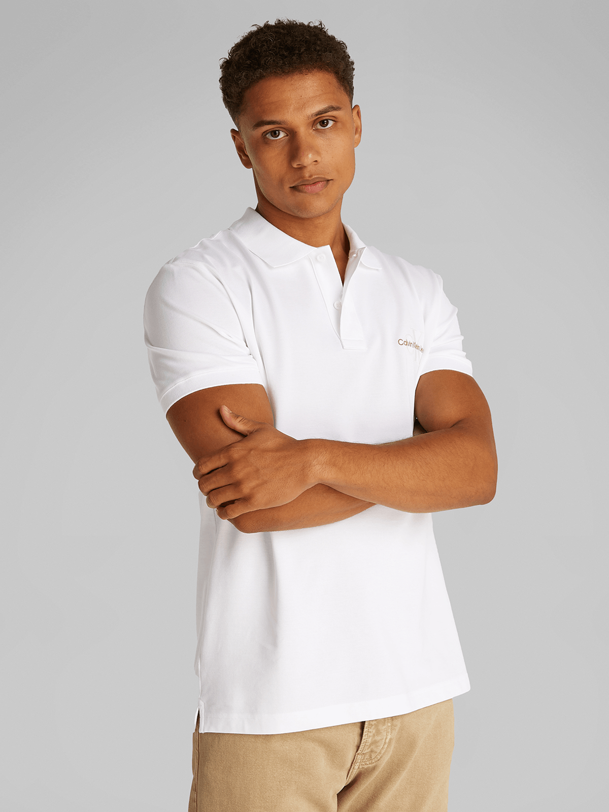 Men's Calvin Klein White Monologo Polo | Bash