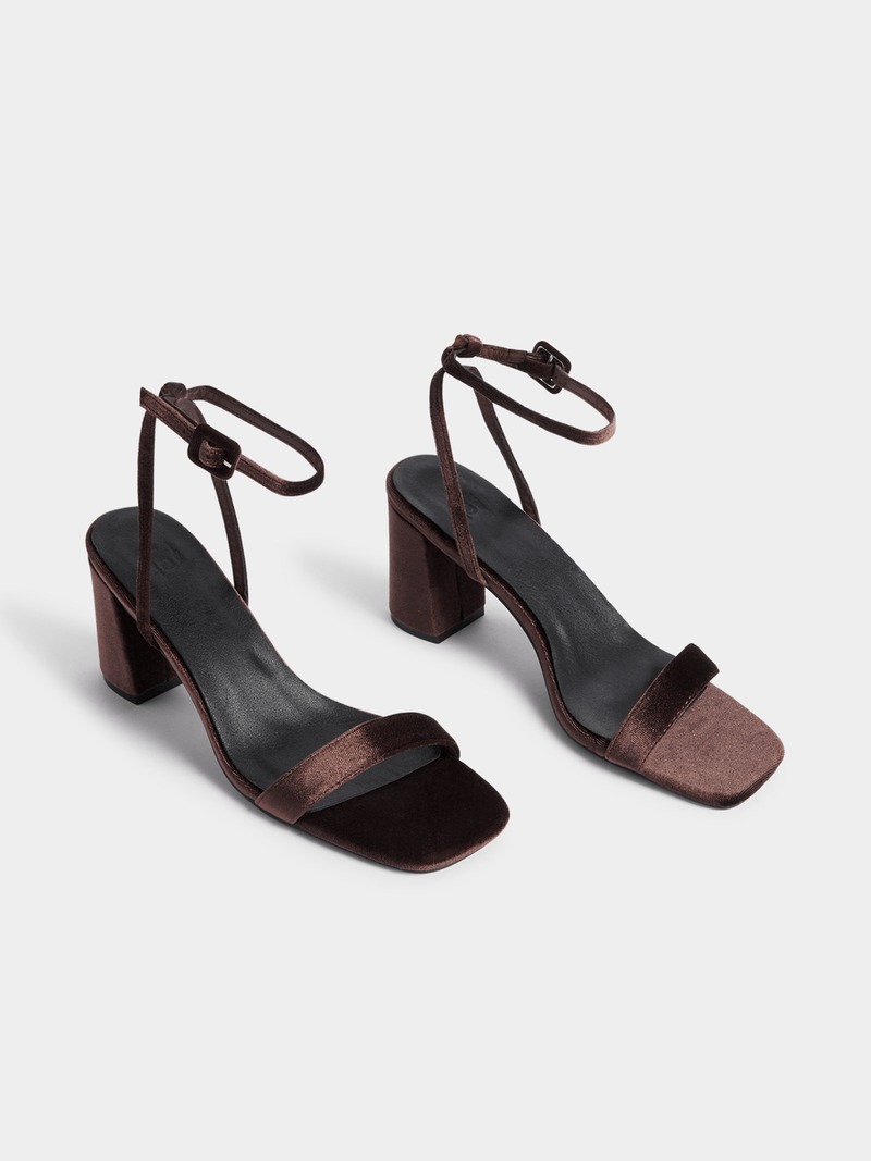 Jet Women's Chocolate Velour Heels | Bash