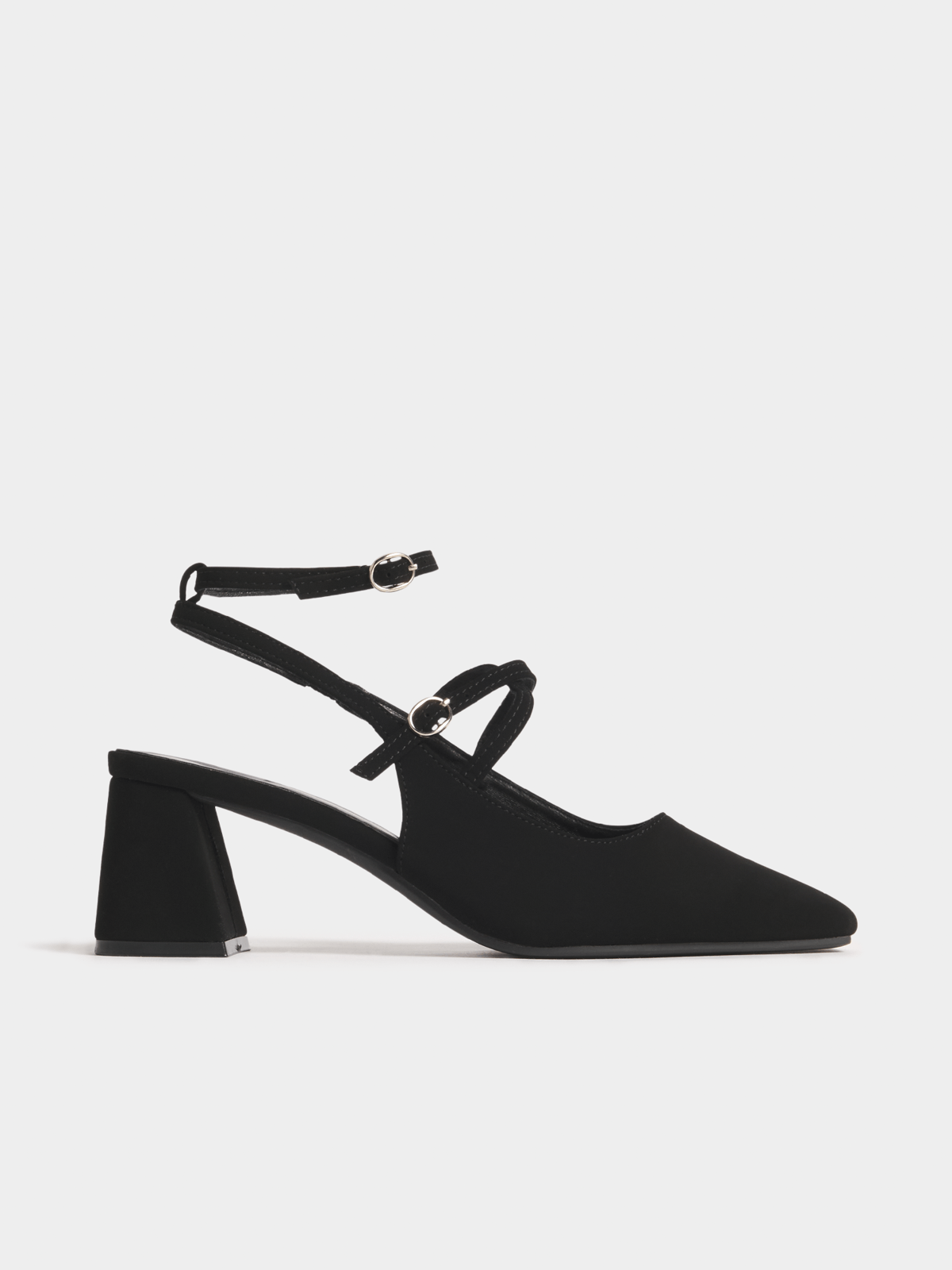 Jet Women's Black Patent Ankle Strap Block Heel | Bash