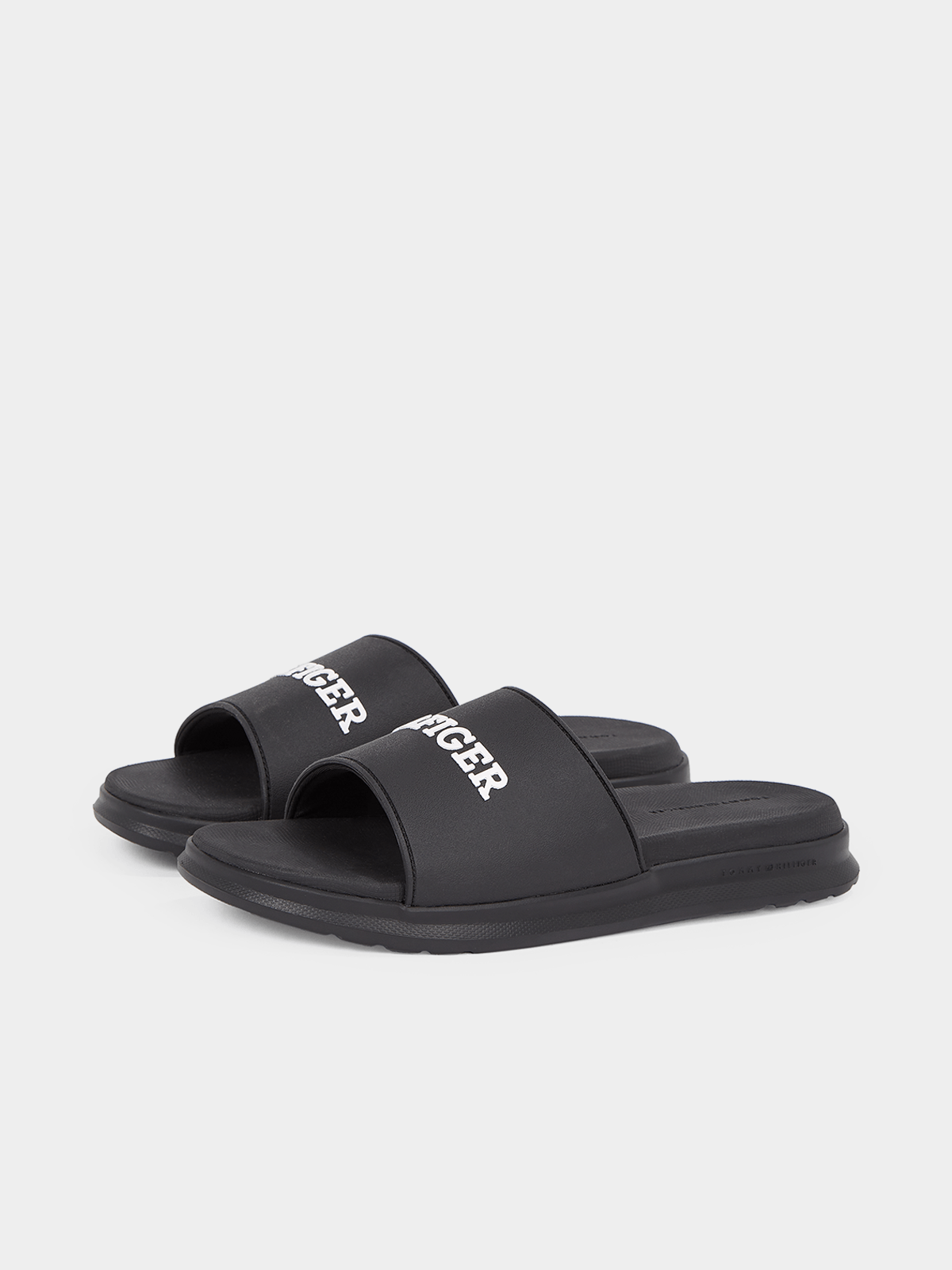 Men's Tommy Hilfiger Black Dual Density Pool Slides | Bash