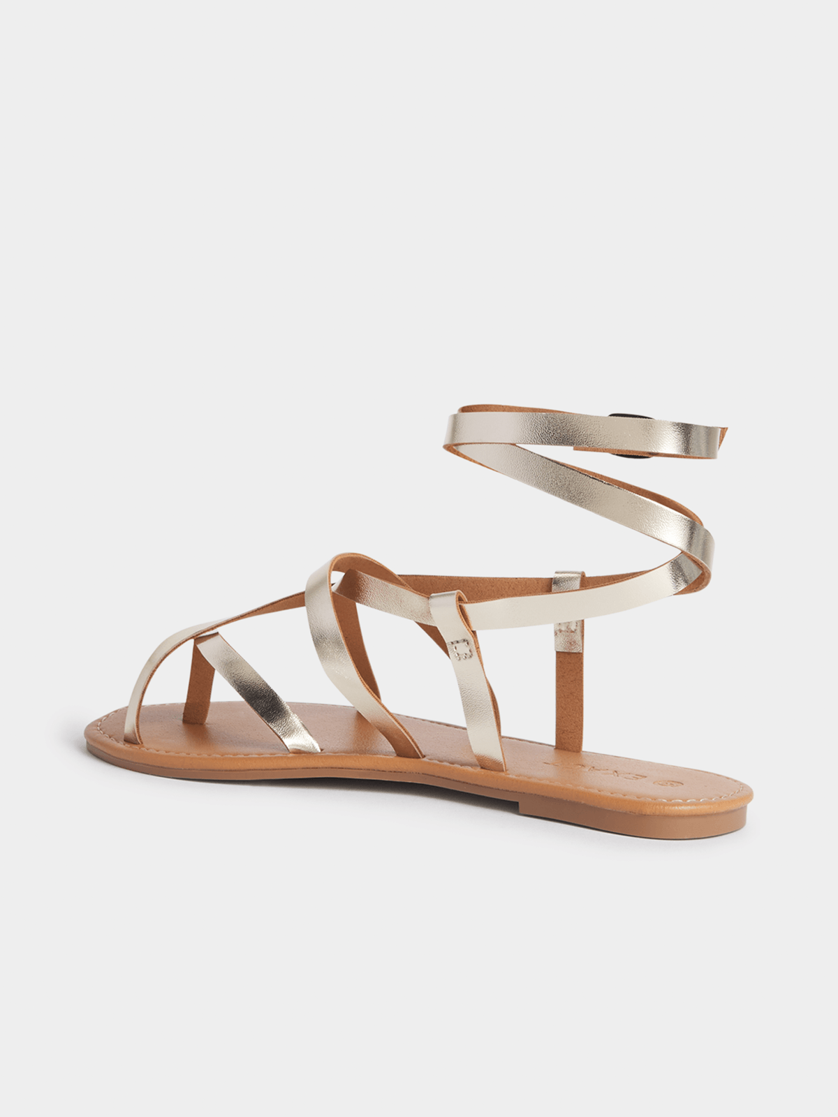 Exact Women's Gold Wrap Around Strappy Sandals | Bash