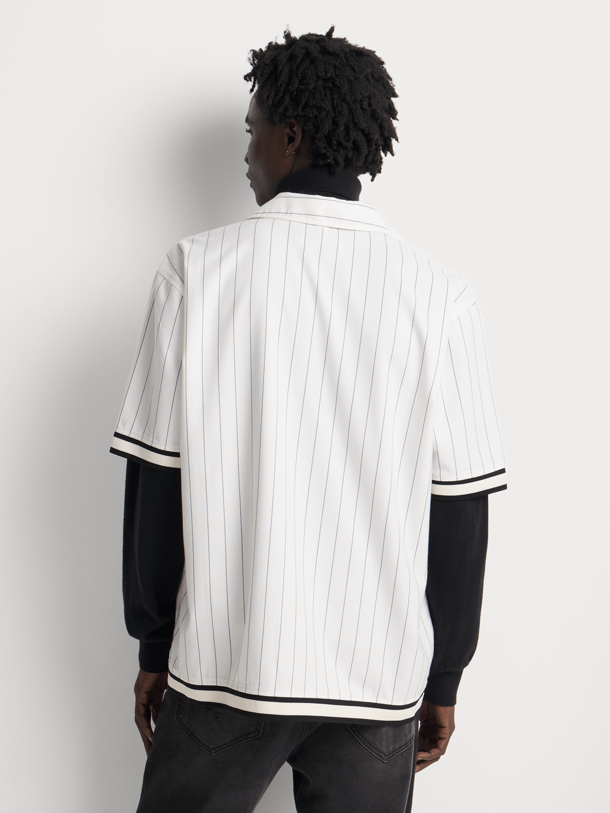 Markham Men's Stripe Embroidery Ecru Shirt | Bash