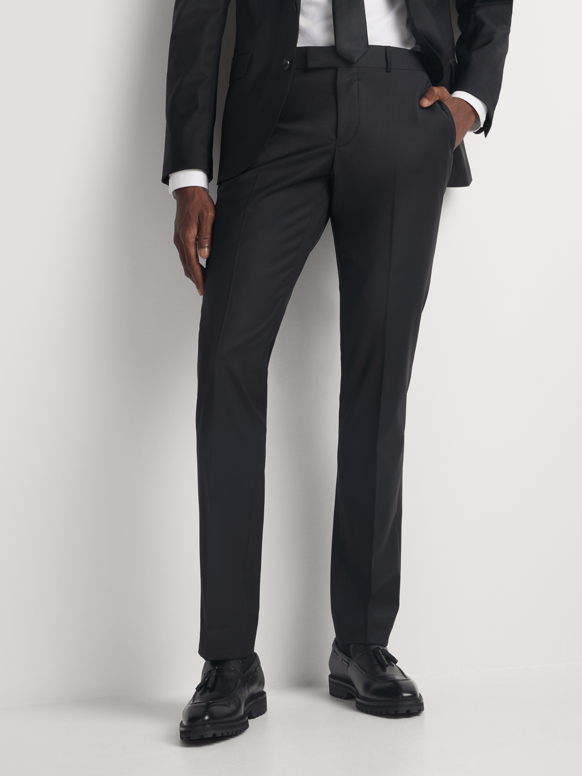 Fabiani Men's Black Premium Wool Suit Trouser | Bash