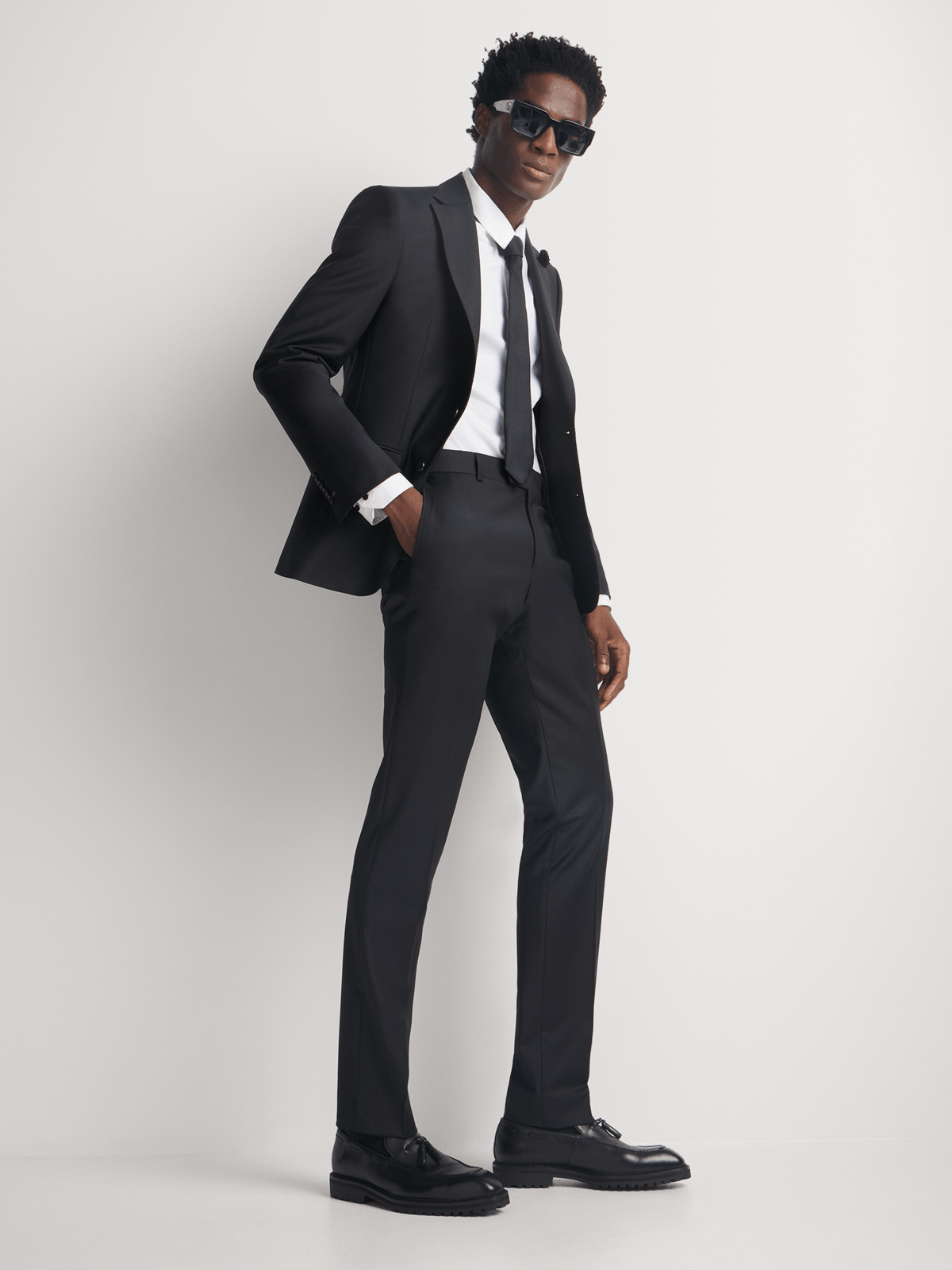 Fabiani Men's Black Premium Wool Suit Trouser | Bash