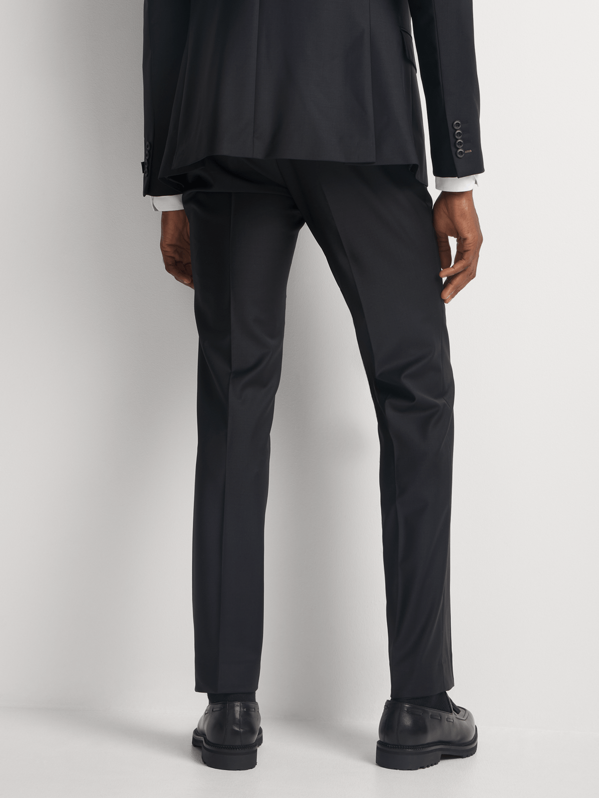 Fabiani Men's Black Premium Wool Suit Trouser | Bash