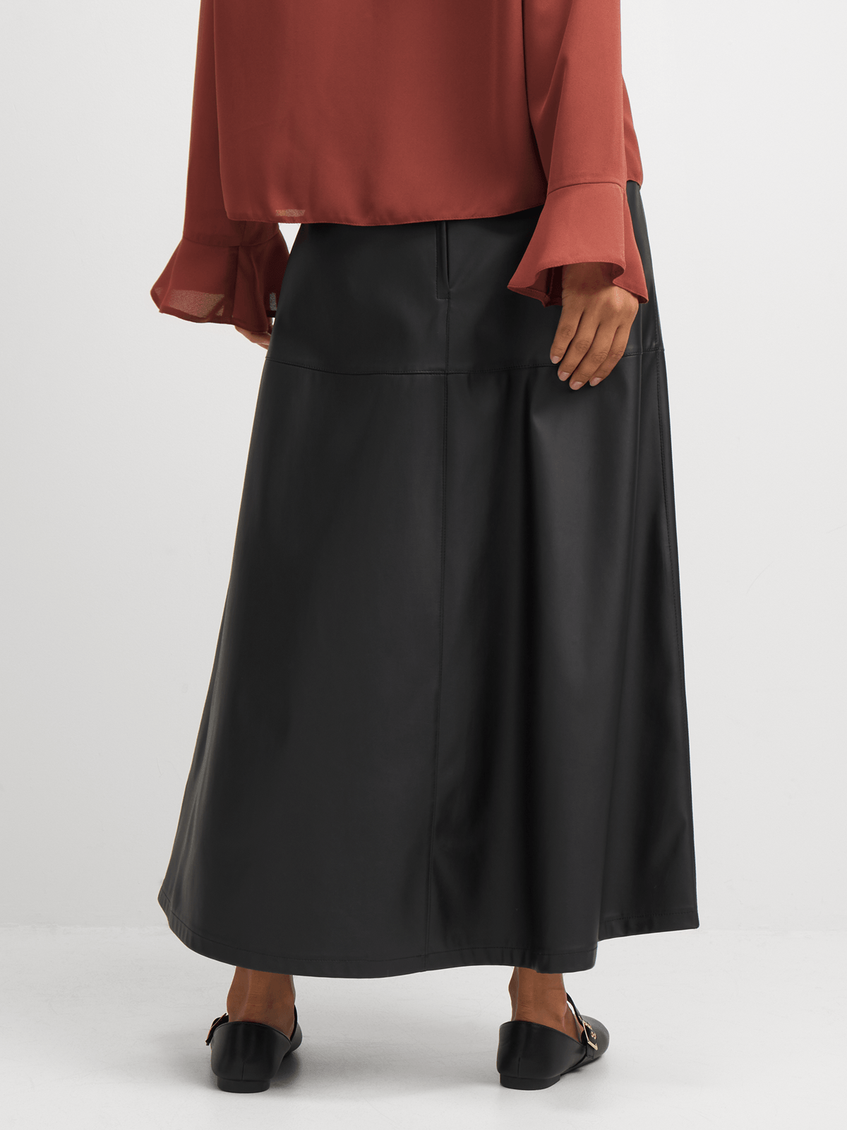 Exact Women's Black Pleather Skirt | Bash
