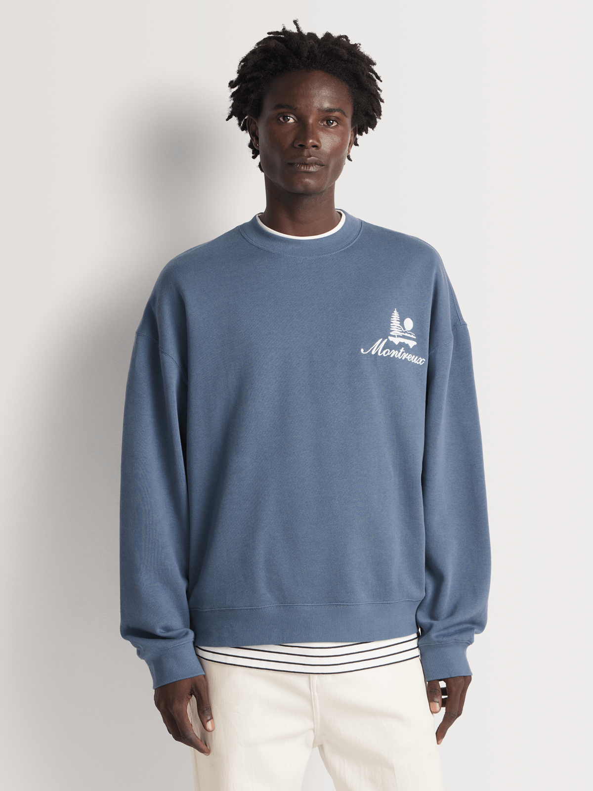 Markham Men's Floral Graphic Blue Sweatshirt | Bash