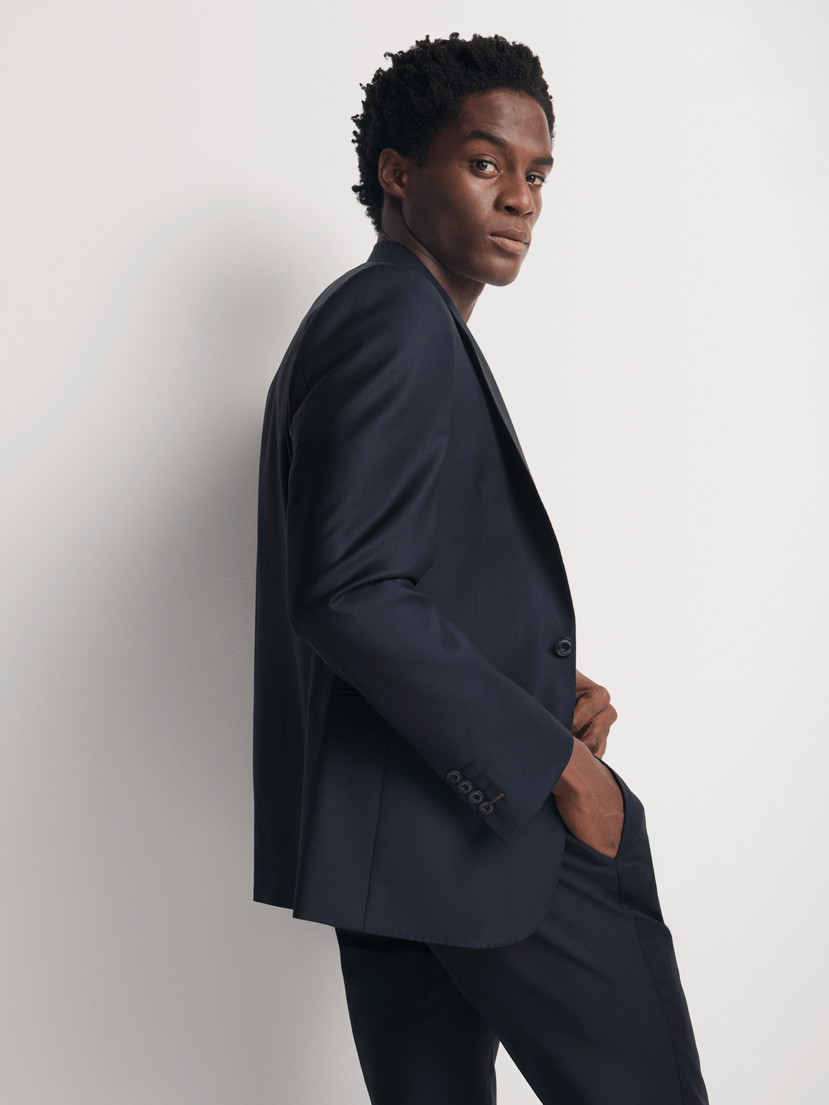 Fabiani Men's Navy Premium Wool Suit Jacket | Bash