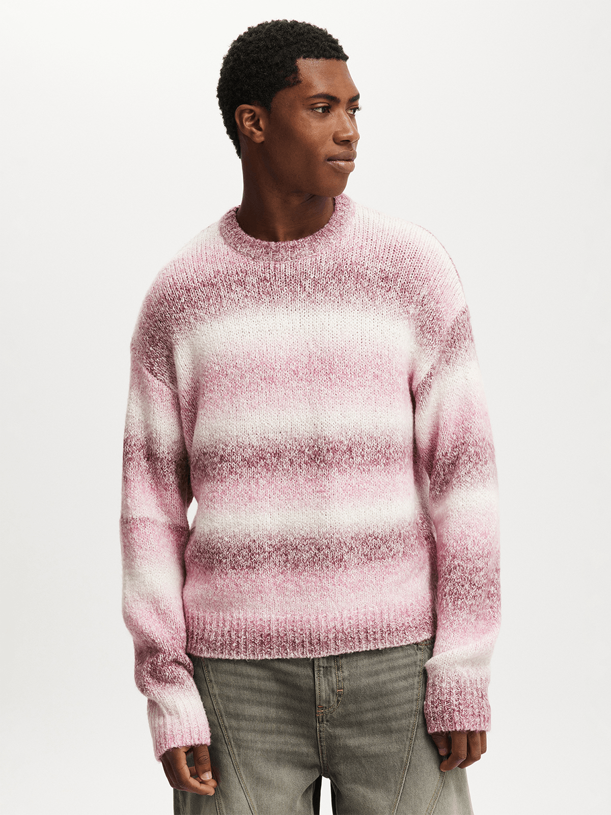 Men's Cotton On Pink Ombre Crew Knit | Bash