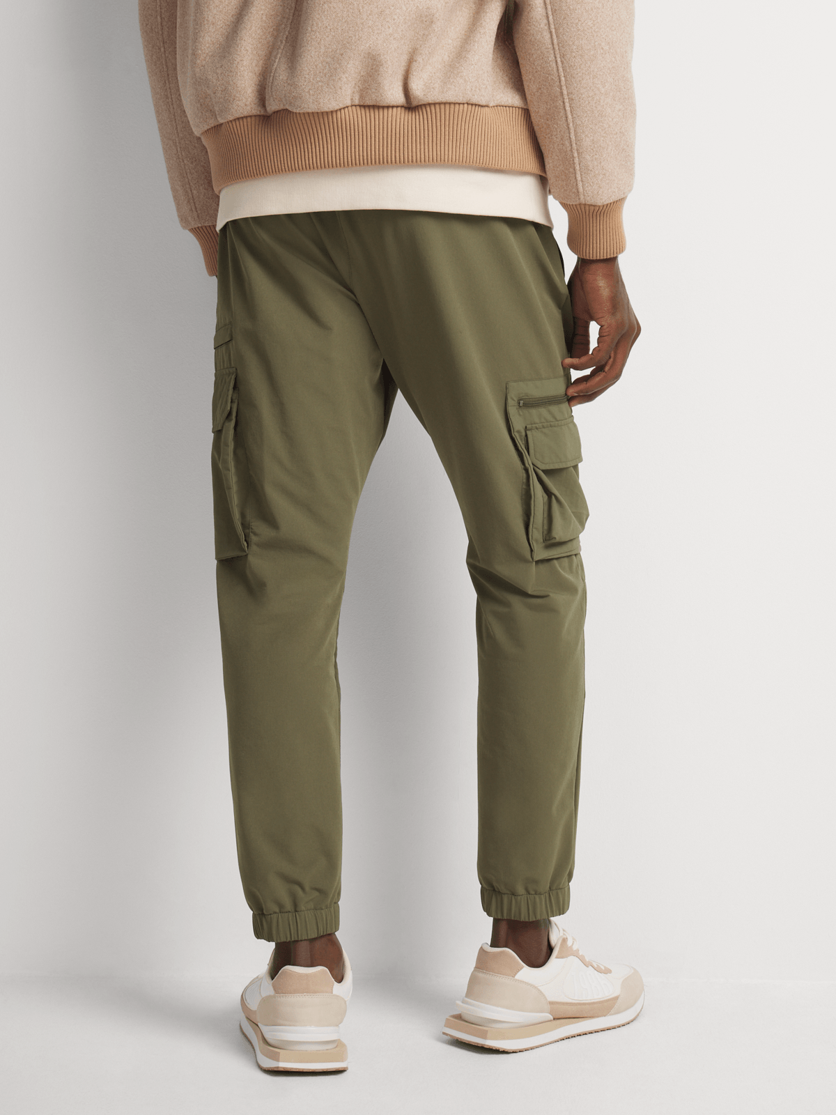 Markham Men's Styled Multi Fabric Olive Green Utility Pant | Bash