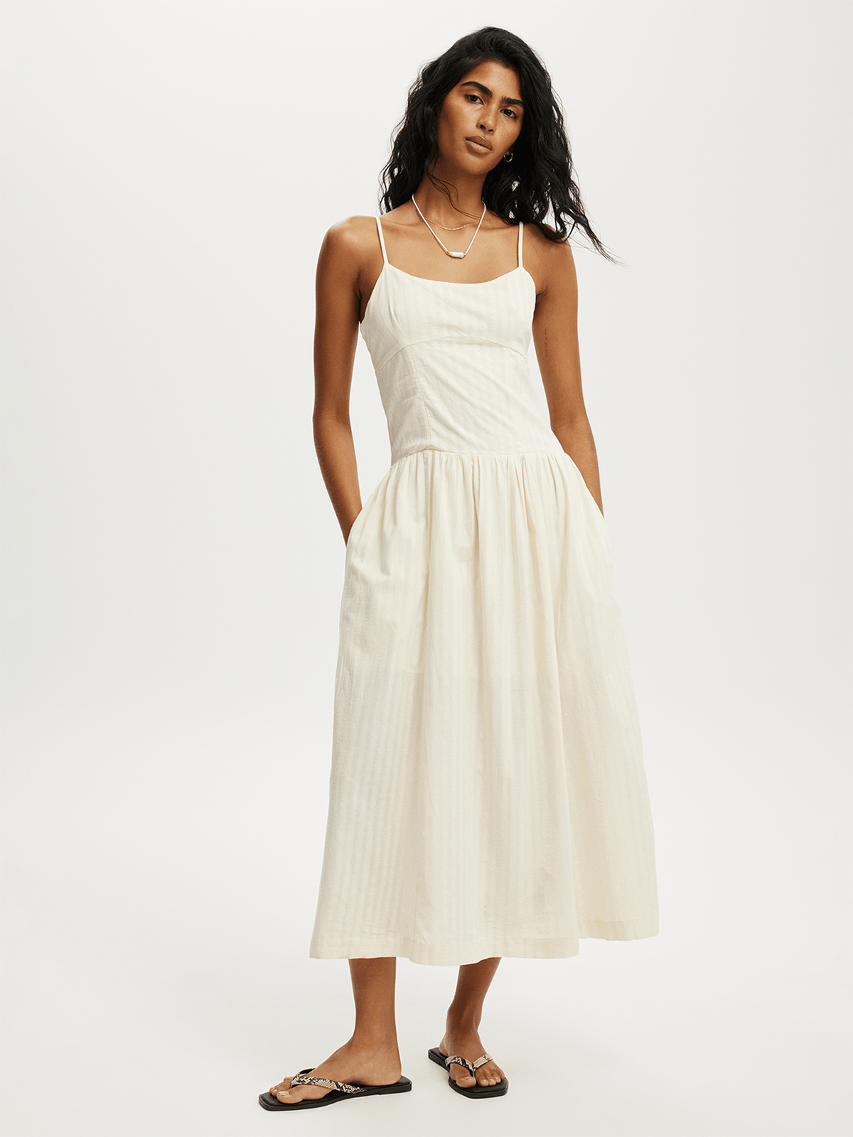 Women's Cotton On White Alexis Seamed Maxi Dress | Bash