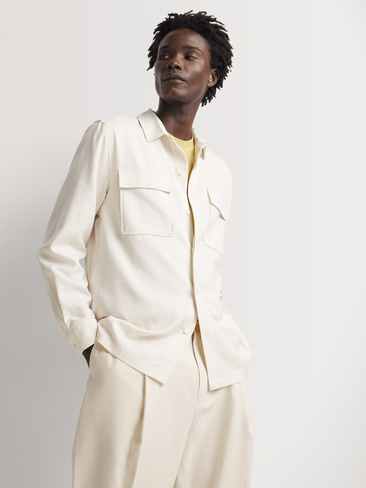 Markham Men's Stretch Ecru Shirt | Bash