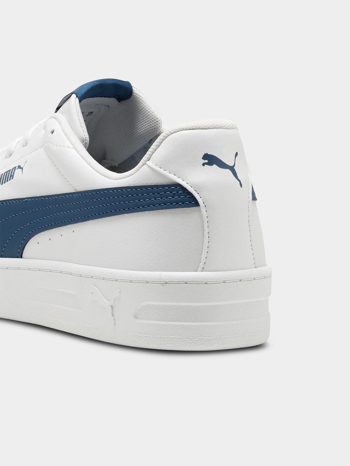 Puma Mens Court Classic Clean White/Blue Sneakers | Bash