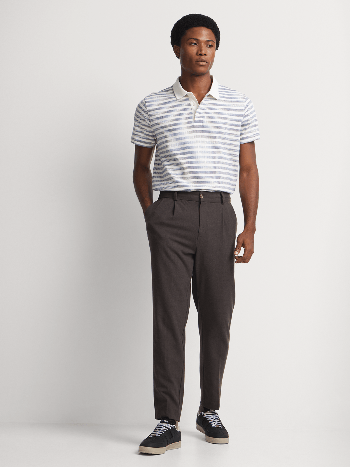 Markham Men's Smart Pleated Flannel Brown Jogger | Bash