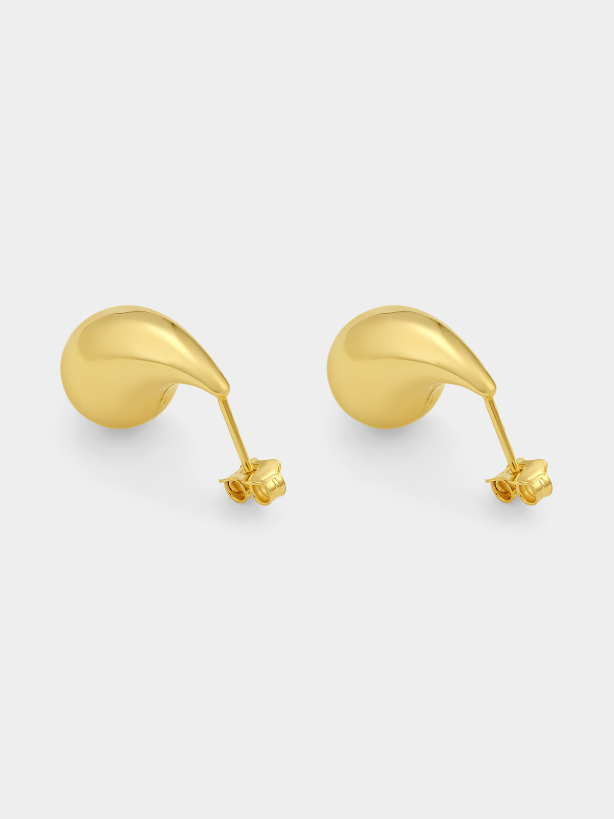 Yellow Gold & Sterling Silver Teardrop Stud Earrings | Bash
