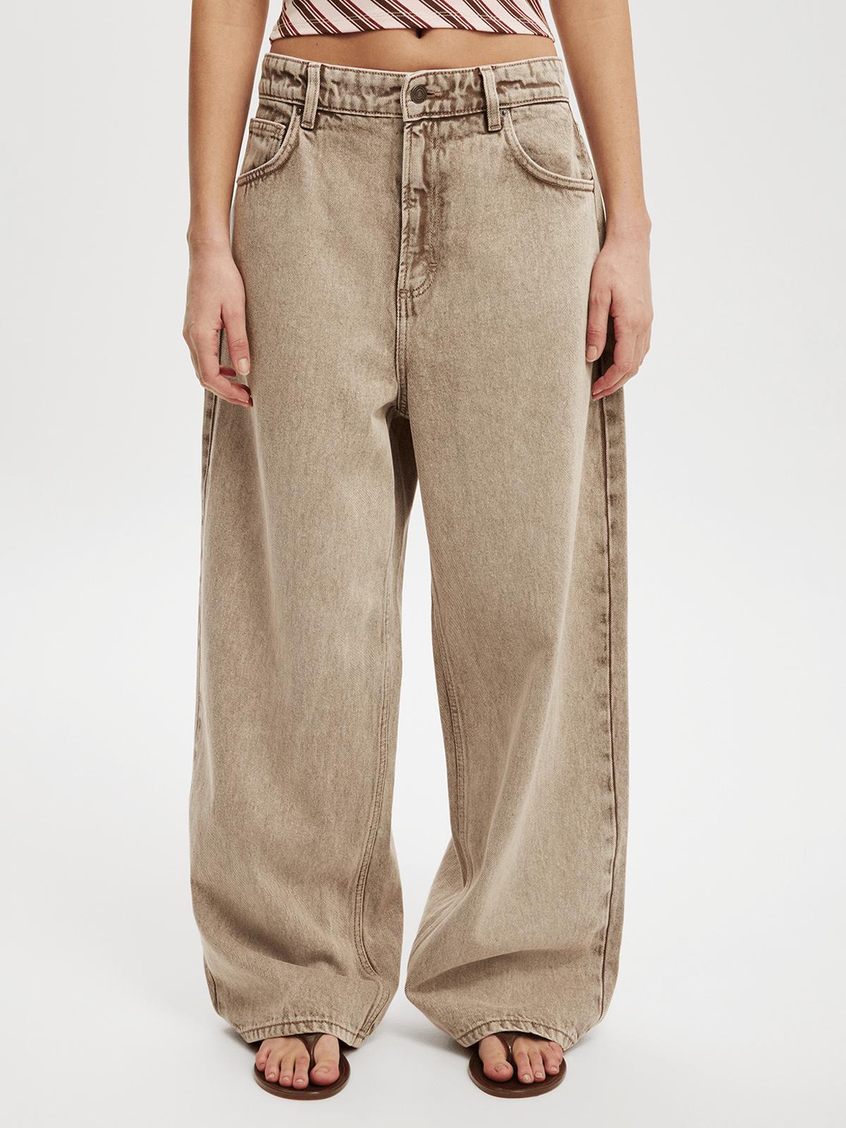 Women's Cotton On Beige Boyfriend Super Baggy Jeans | Bash