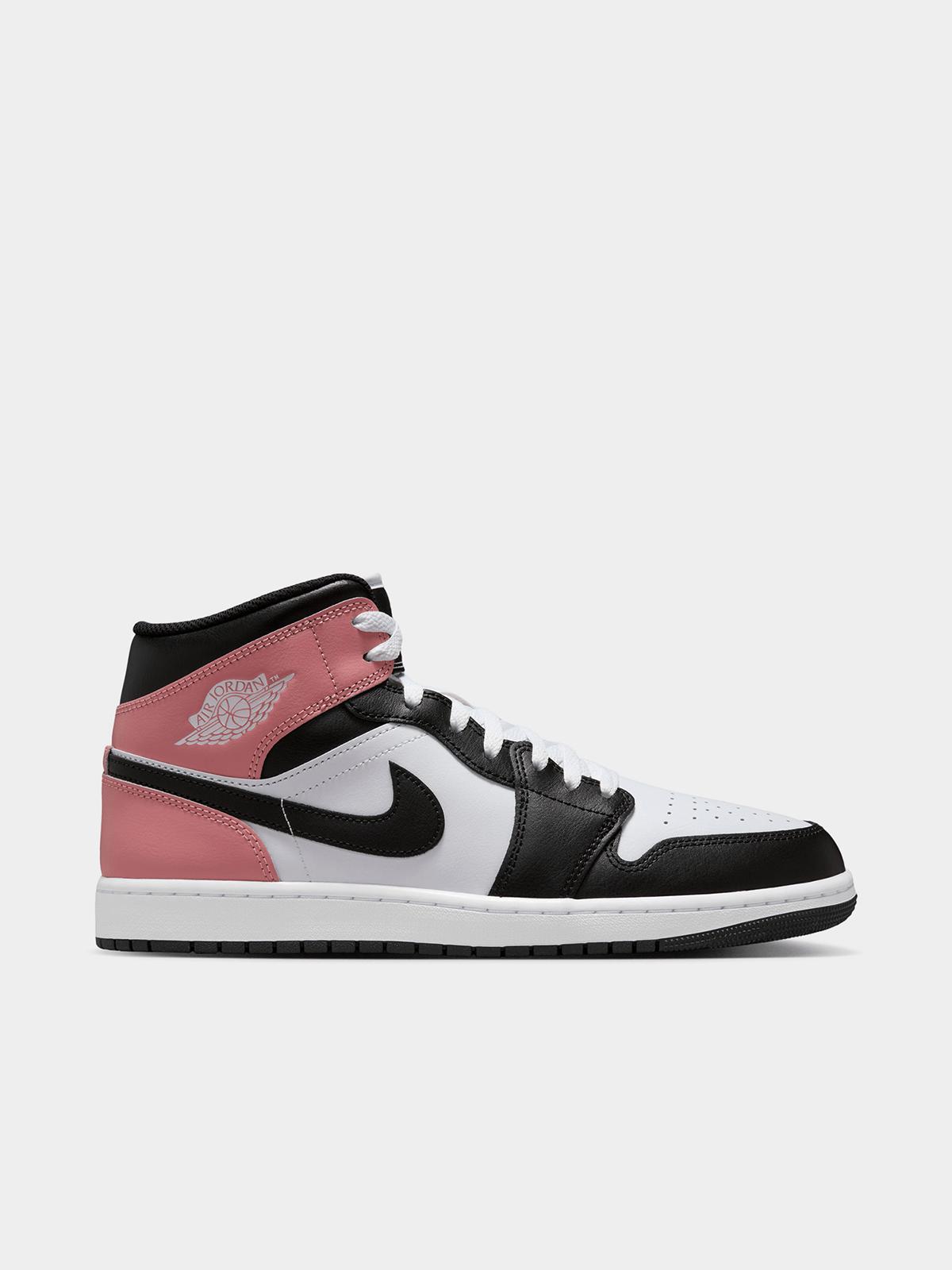 Jordan Men's 1 Mid White/Pink Sneaker | Bash