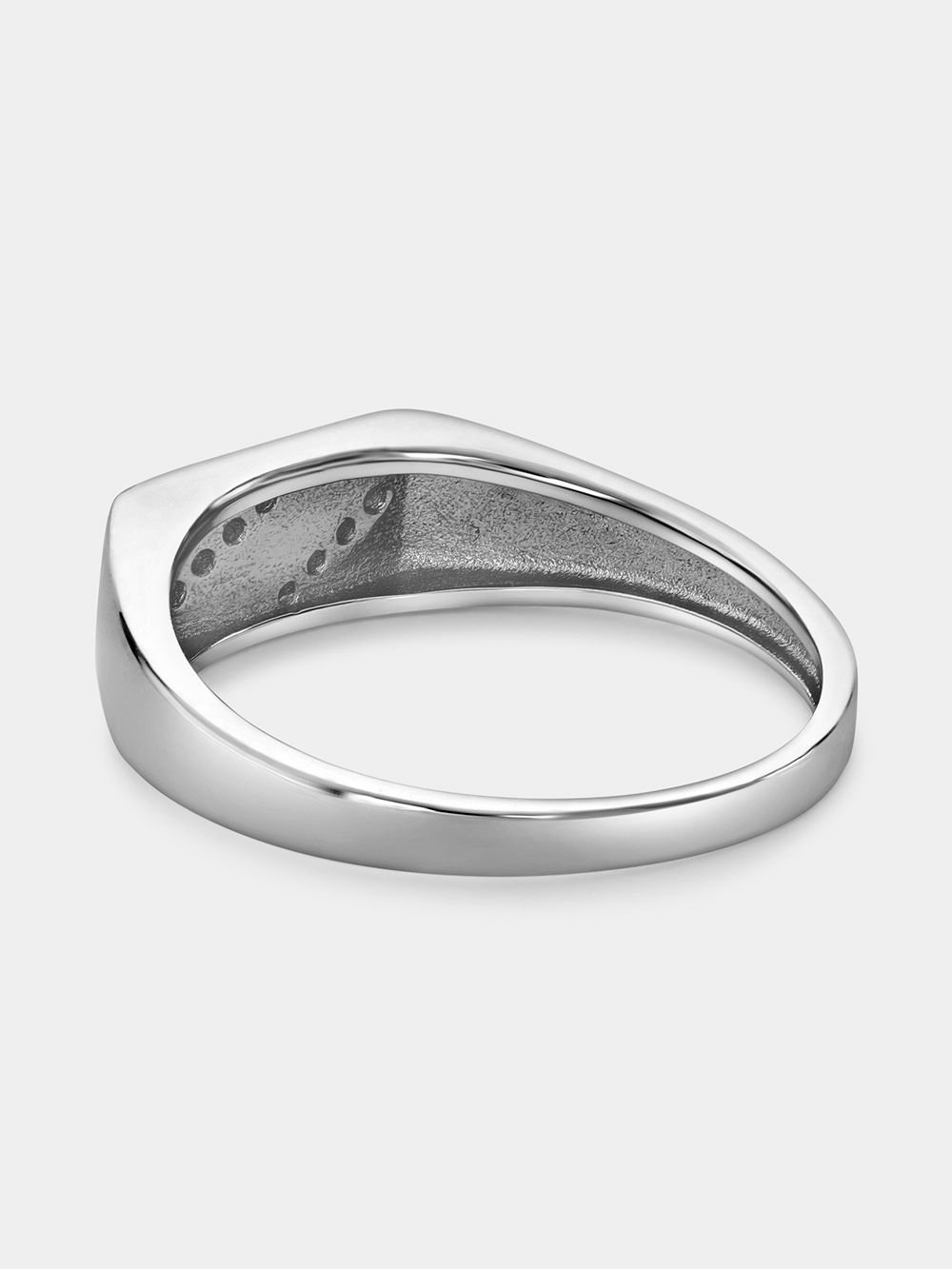 Sterling Silver Cubic Zirconia Men's Indent Ring | Bash