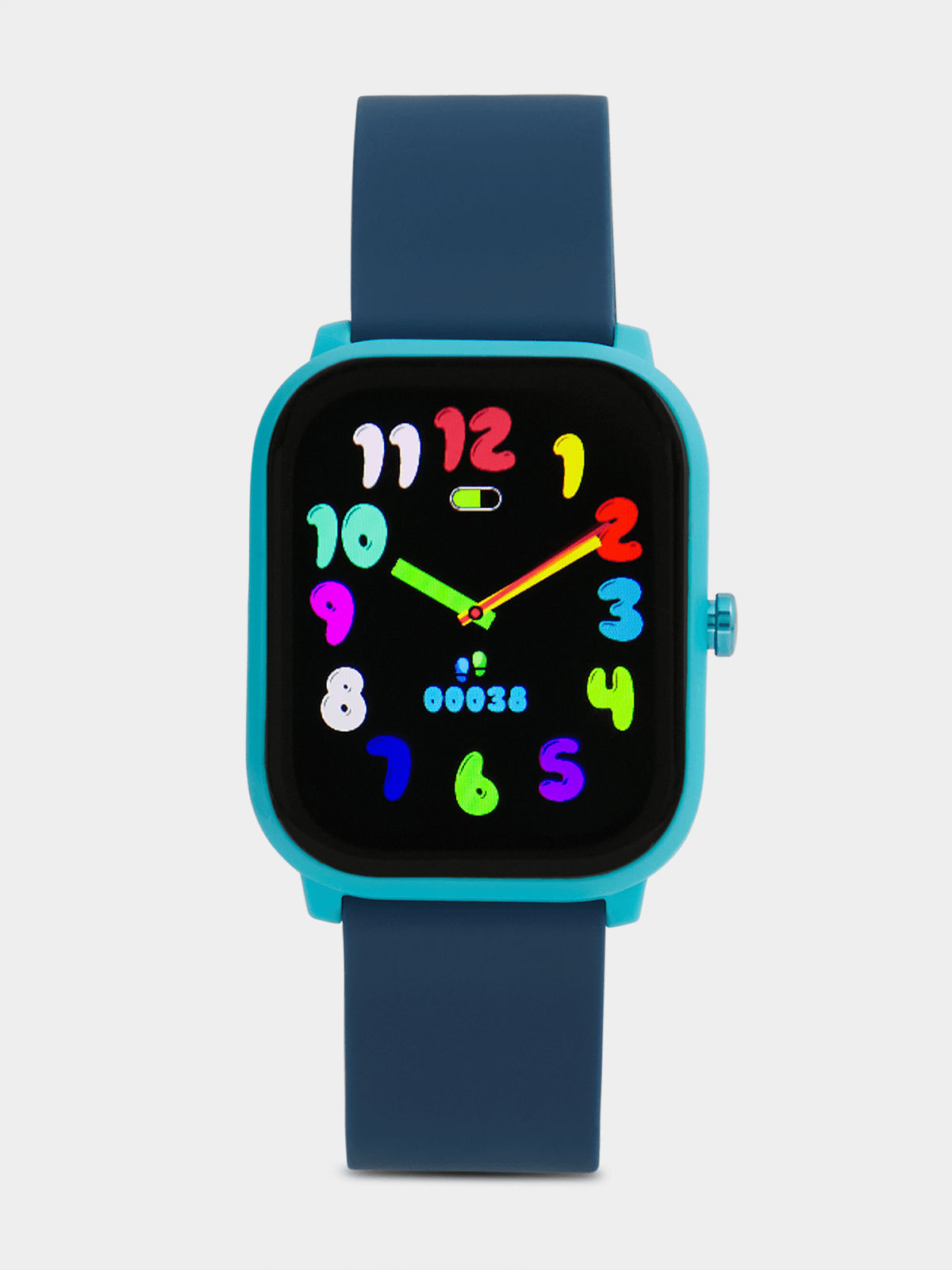 Tempo Pulse Kids Turquoise & Blue Square Rubber Smartwatch | Bash