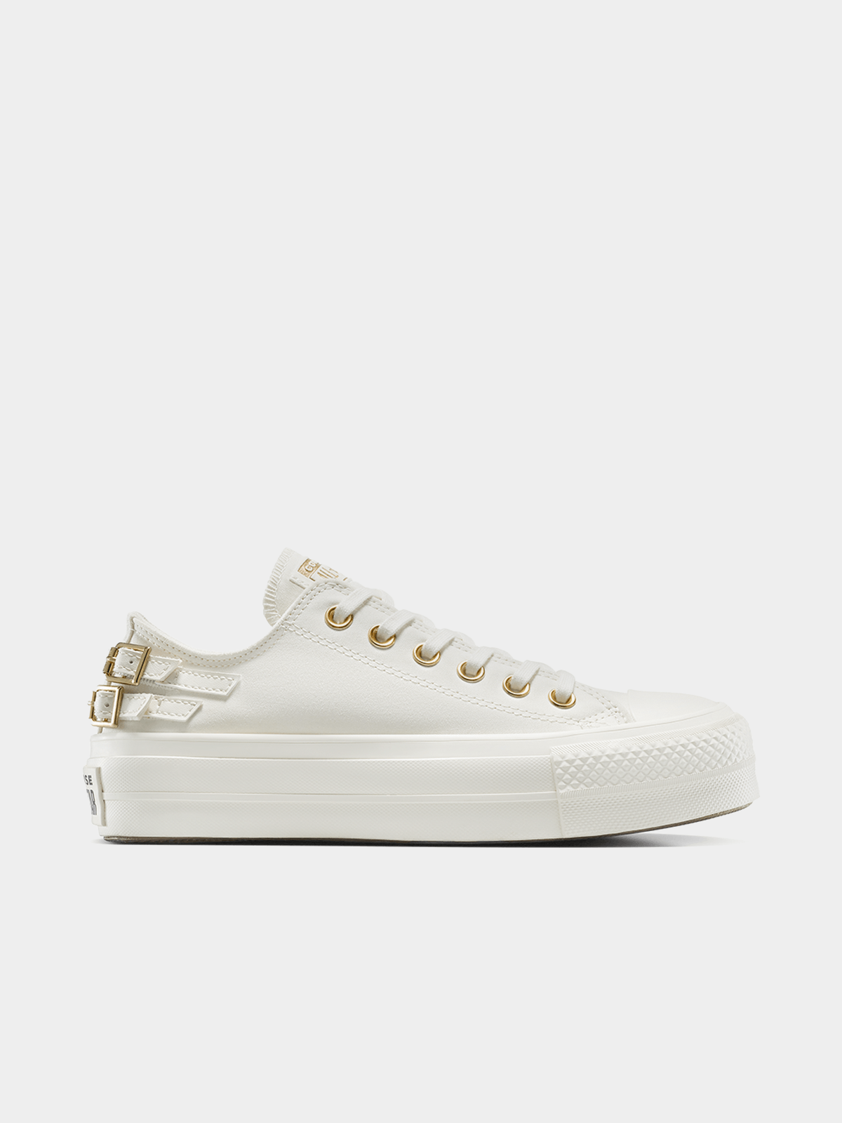 Converse Women's All Star Lift Platform Buckle Egret Sneaker | Bash