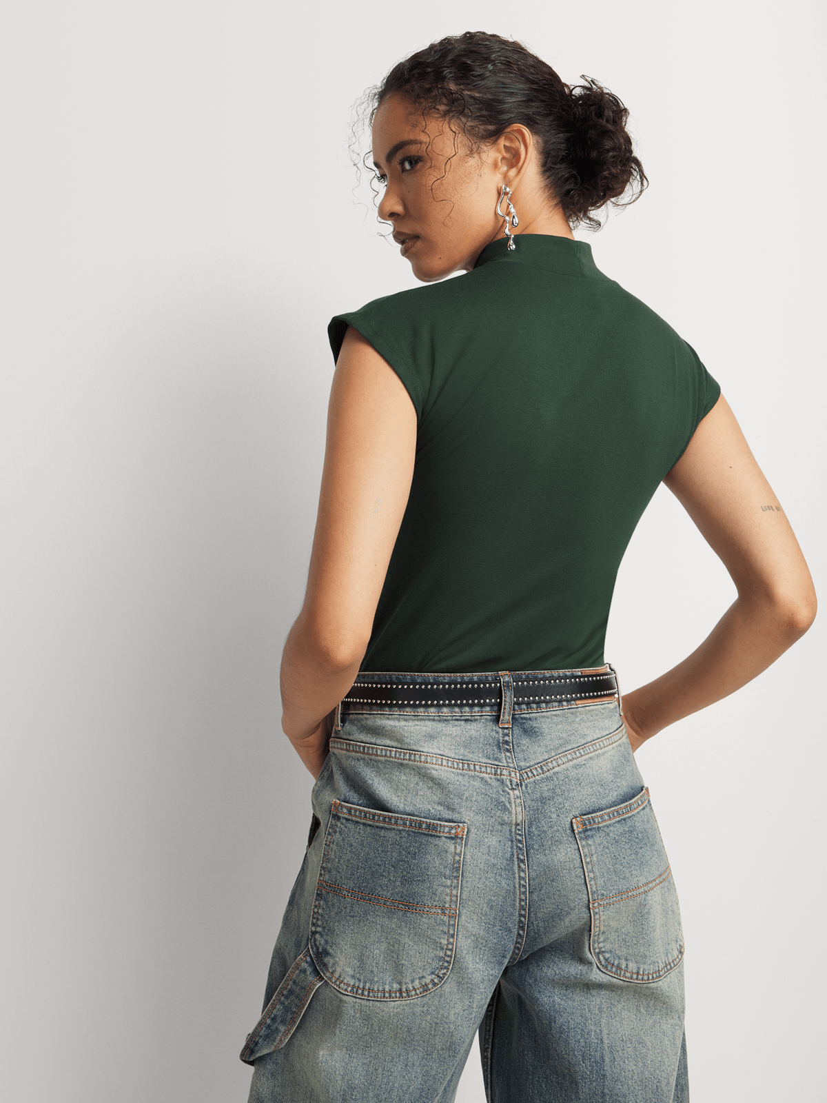 Highneck Extended Shoulder Top | Bash