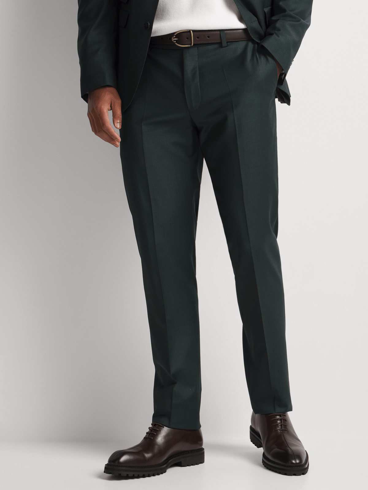 Fabiani Men's Deep Green Wool Suit Trouser | Bash