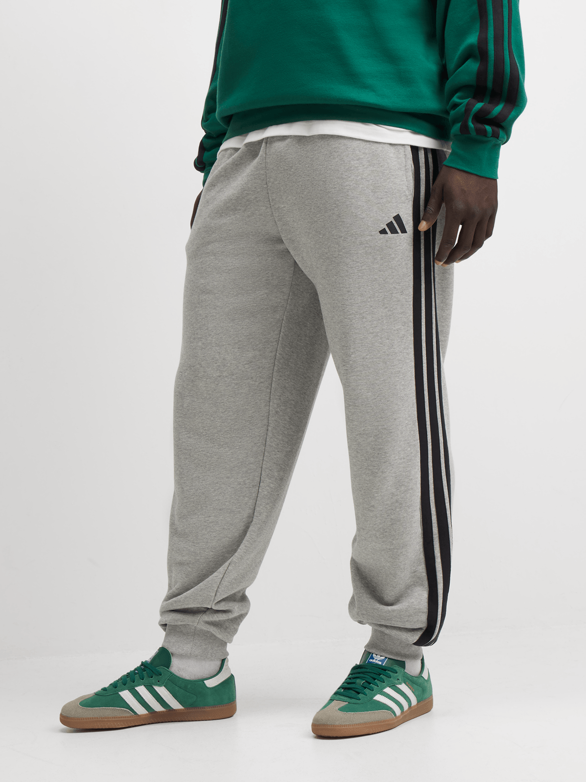 adidas Mens Essential 3-Stripes Grey Heather Jogger | Bash