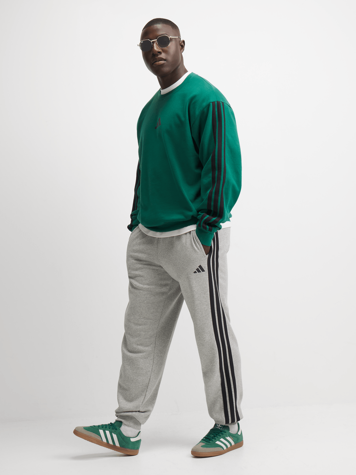 adidas Mens Essential 3-Stripes Grey Heather Jogger | Bash