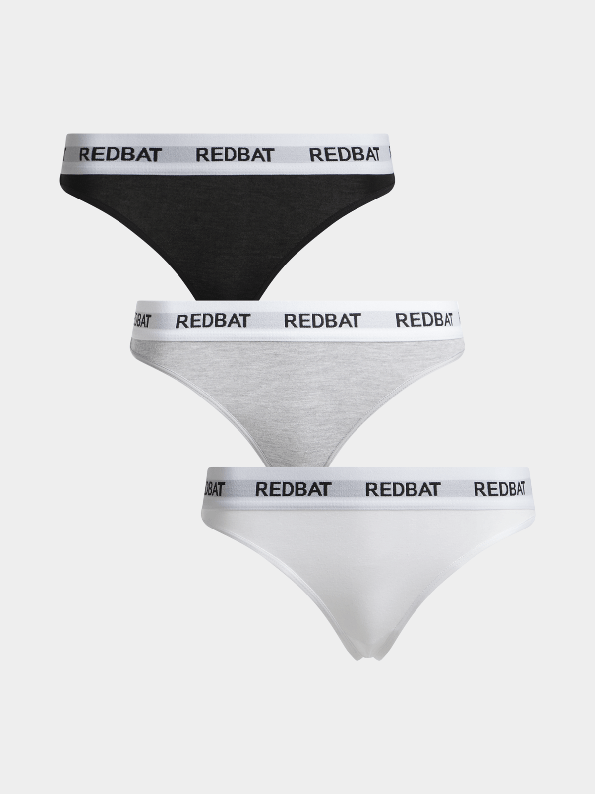 Redbat Women's 3 Pack Grey/Black/White G-Strings | Bash