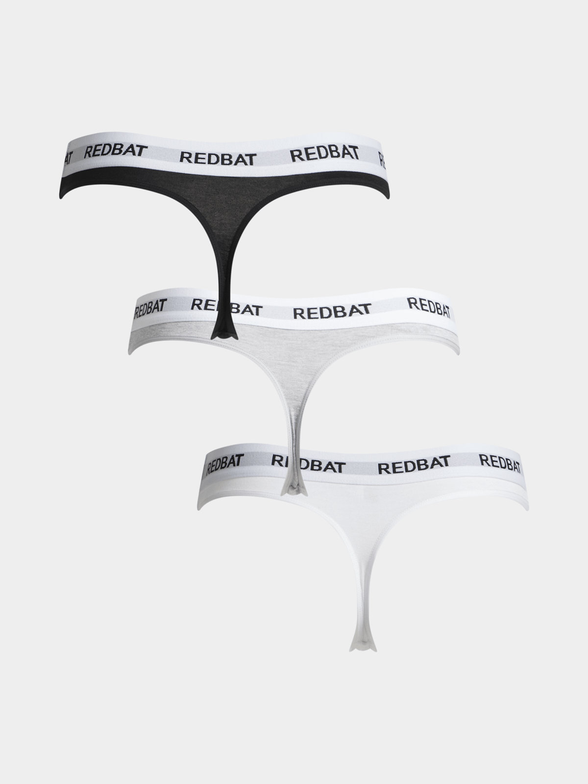 Redbat Women's 3 Pack Grey/Black/White G-Strings | Bash