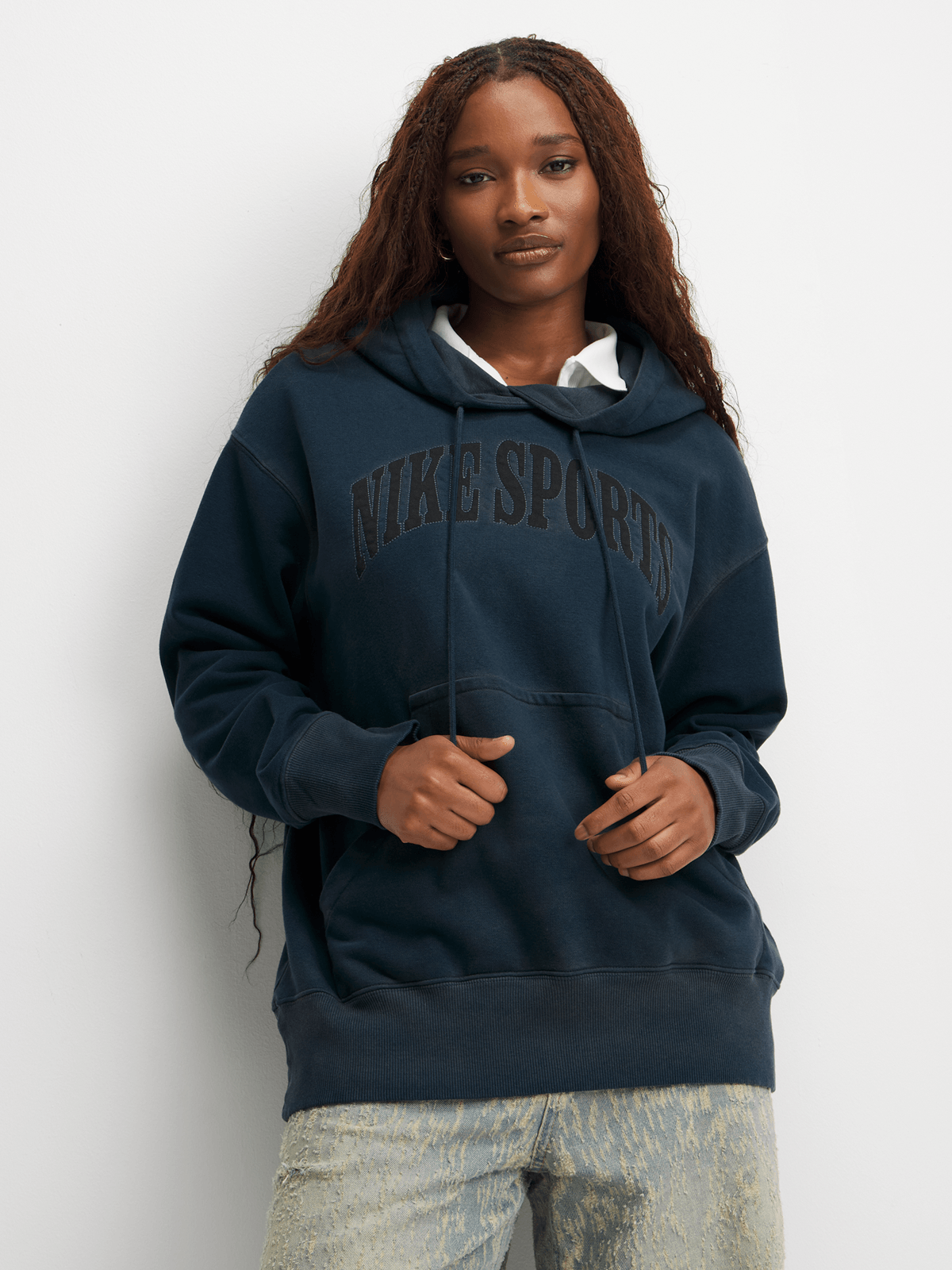 Nike Women's Nsw Phoenix Fleece Blue Hoodie | Bash